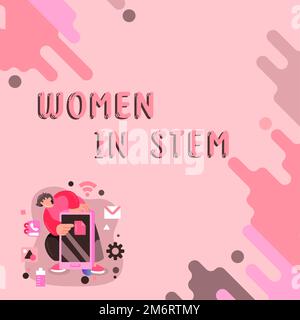 Hand writing sign Women In Stem. Business overview Science Technology ...