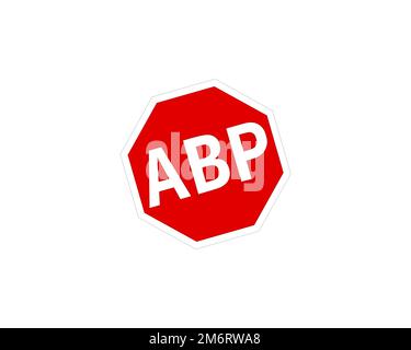AdBlock, rotated logo, white background Stock Photo - Alamy