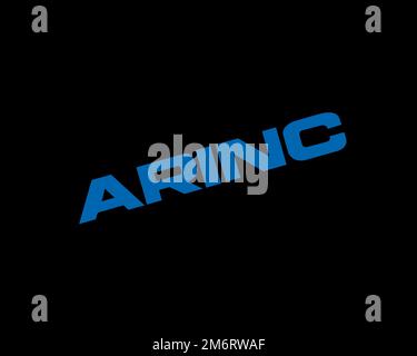 ARINC, rotated logo, black background B Stock Photo - Alamy