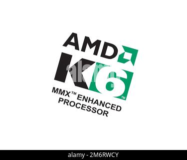 AMD K6, rotated logo, white background Stock Photo - Alamy