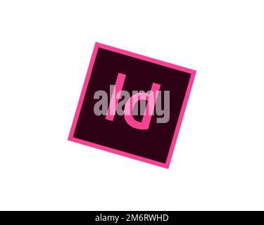Adobe InDesign, rotated logo, white background Stock Photo - Alamy