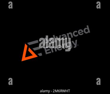 Advanced Energy, rotated logo, black background B Stock Photo - Alamy