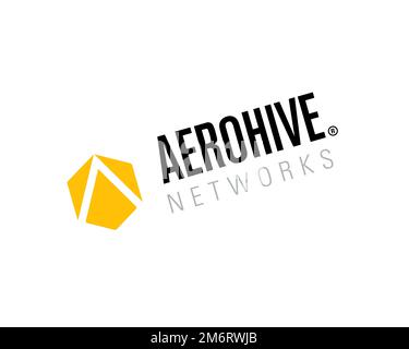 Aerohive Networks, rotated logo, white background B Stock Photo - Alamy