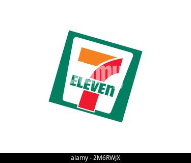 7 Eleven, rotated logo, white background Stock Photo - Alamy