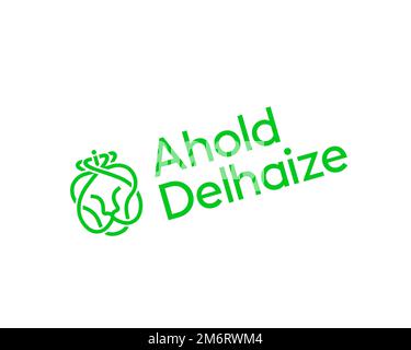 Ahold Delhaize, rotated logo, white background B Stock Photo - Alamy