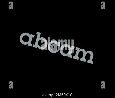 Abcam, rotated logo, black background Stock Photo - Alamy
