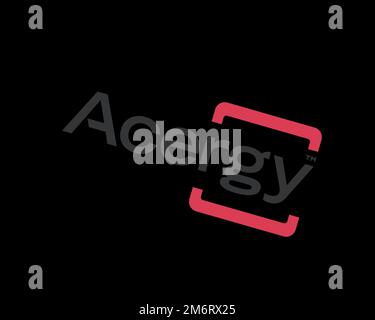Acergy, rotated logo, black background Stock Photo - Alamy