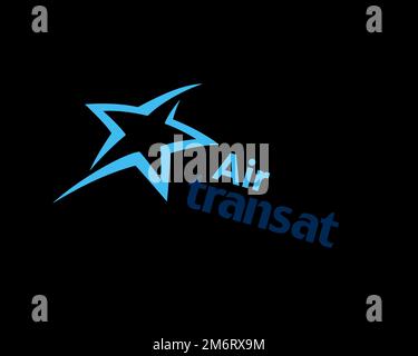Air Transat, rotated logo, black background Stock Photo - Alamy