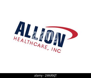 Allion Healthcare, rotated logo, white background Stock Photo - Alamy