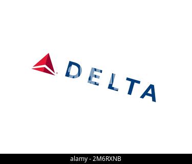 Delta Air Lines, rotated logo, white background Stock Photo - Alamy