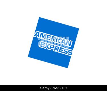 American Express, rotated logo, white background Stock Photo - Alamy
