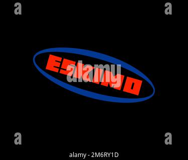 Eskimo ice cream, rotated logo, black background Stock Photo - Alamy