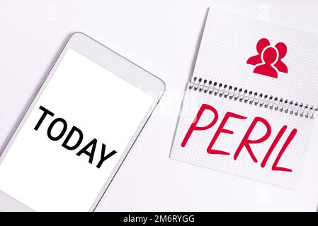 Inspiration showing sign Peril, Word for indicates something extremely ...