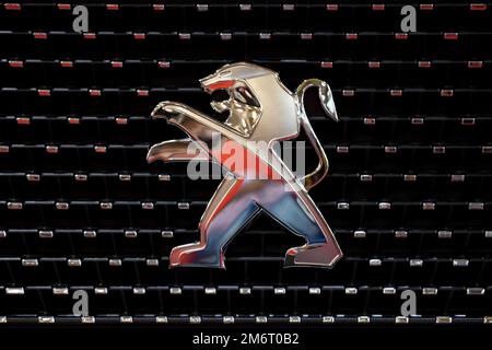 Peugeot logo emblem sign Stock Photo - Alamy