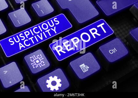 Inspiration showing sign Suspicious Activity Report. Conceptual photo ...