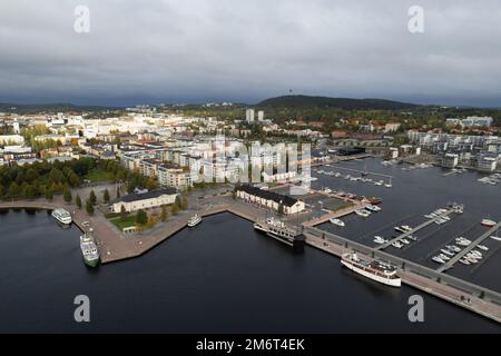 Aerial drone scenery of Kuopio city in Eastern finland. Norrthern ...