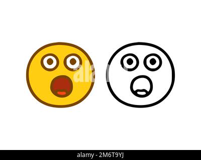 Scared emoji isolated on white background, emoticon in fear 3d ...
