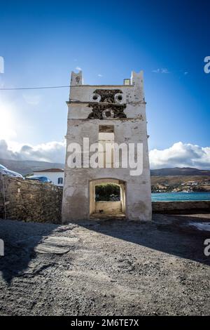 Andros Island in the Aegean Sea on a topographic, OSM Humanitarian ...