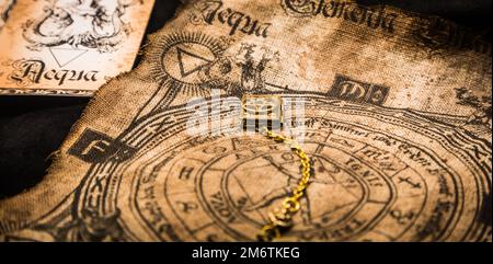 Ancient esoteric witchcraft background. Occultims and paganism old ...