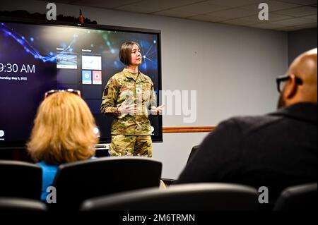 U.S. Army Lt. Col. Dawn Hilton, right, the commander of the Joint ...