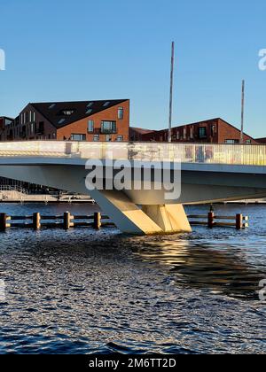 The Inderhavnsbroen modern pedestrian and bicycle bridge in Copenhagen ...
