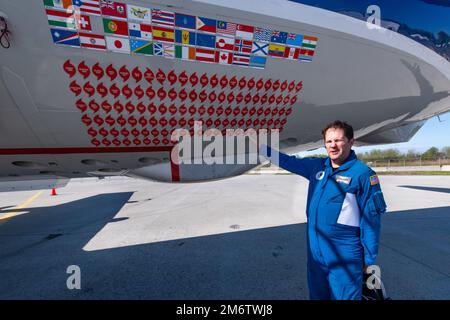 The Lockheed WP-3D Orion "Hurricane Hunter" aircraft is seen in a ...