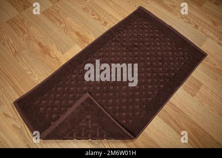 Brown Bath Towel Top View 100% Cotton Terry Towels Isolated with White ...