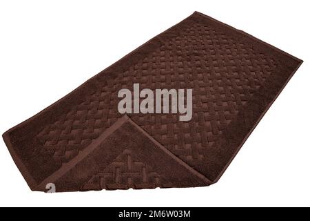 Brown Bath Towel Top View 100% Cotton Terry Towels Isolated with White ...