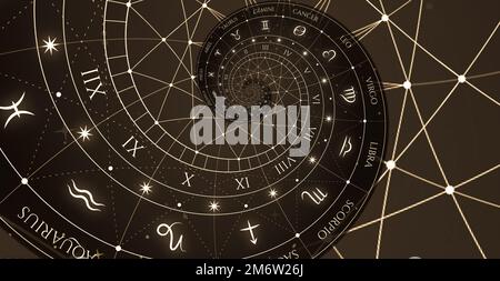 Astrology and alchemy sign background illustration Stock Photo - Alamy