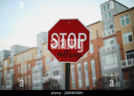 street photography graffiti lamps park signs stop no parking signs ...