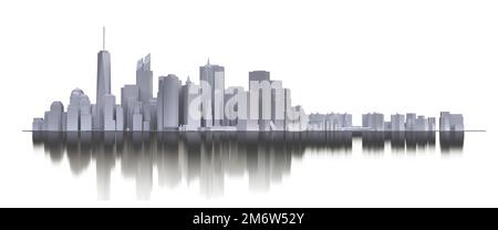 new york america city skyline with monuments and towers Stock Photo - Alamy