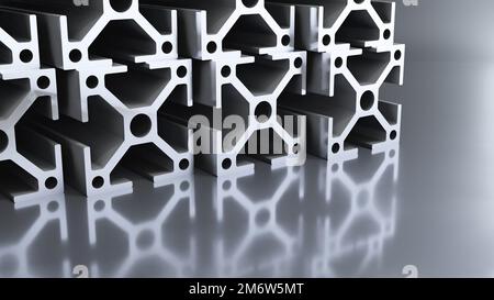 Some aluminum construction profile objects Stock Photo - Alamy