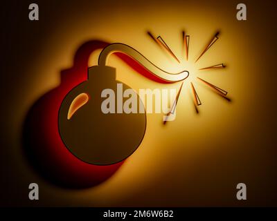 A typical bomb symbol. 3D illustration Stock Photo - Alamy