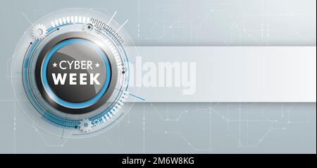 Cyber Monday Sale banner. Computer mouse on blue and black background ...