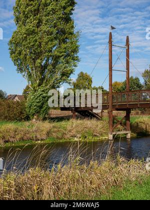 The city of Schuettorf and the vechte river Stock Photo - Alamy