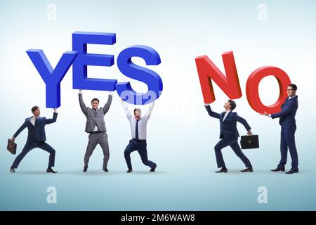 Businessmen in the YES NO concept Stock Photo - Alamy