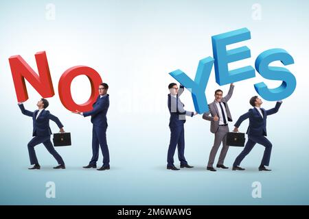 Businessmen in the YES NO concept Stock Photo - Alamy