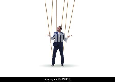 Businessman puppet being manipulated by the ropes Stock Photo - Alamy