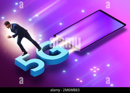 5G technology telecommuications concept - isometric Stock Photo - Alamy