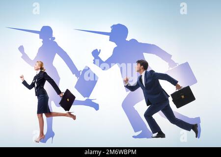 Lier concept with business people and the nose Stock Photo - Alamy
