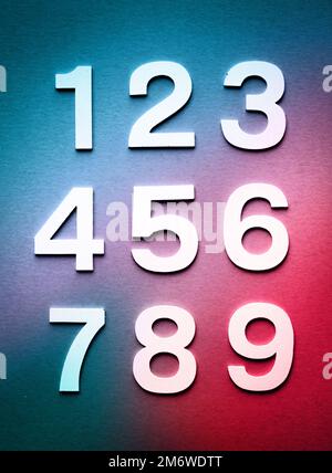 Mathematics background made with solid numbers - Closeup view Stock ...