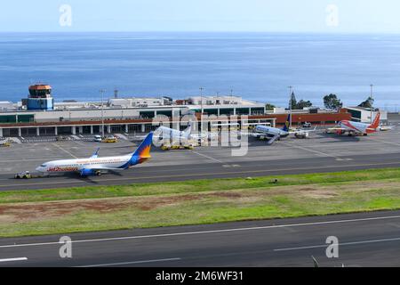Overview of Funchal Madeira Cristiano Ronaldo Airport in Portugal Stock ...