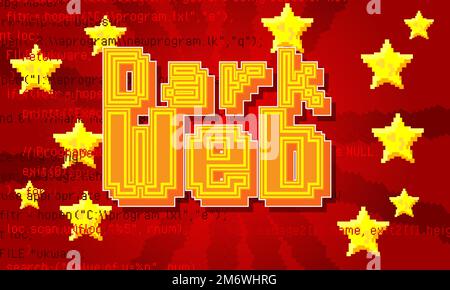 Dark Web. Pixelated word with geometric graphic background. Vector ...