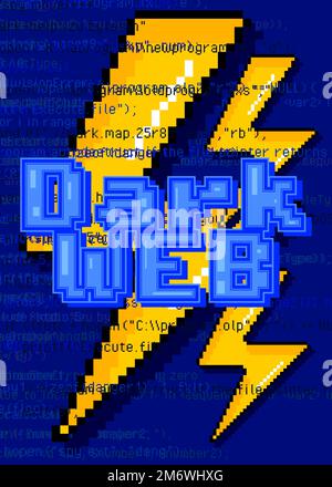 Dark Web. Pixelated word with geometric graphic background. Vector ...