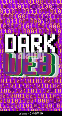 Dark Web. Pixelated word with geometric graphic background. Vector ...