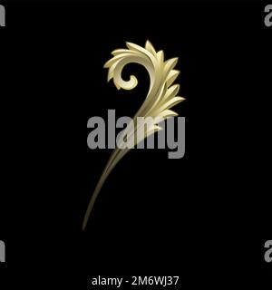 Golden Baroque floral elements vector Stock Vector Image & Art - Alamy
