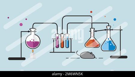 Illustration of chemistry laboratory instruments set Stock Vector Image ...