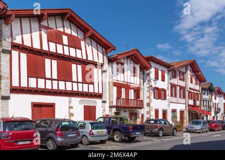 Street in Ainhoa, Pyrenees-Atlantiques, France Stock Photo - Alamy