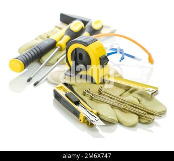 Toolbox on gloves Stock Photo - Alamy