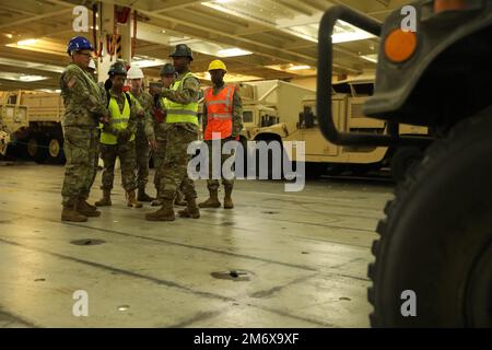 Soldiers assigned to the 258th Movement Control Team, Division ...